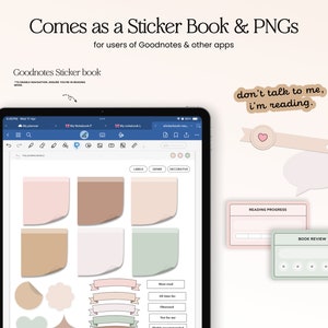 Book Lover Digital Stickers for Reading Journal, Goodnotes Stickers ...