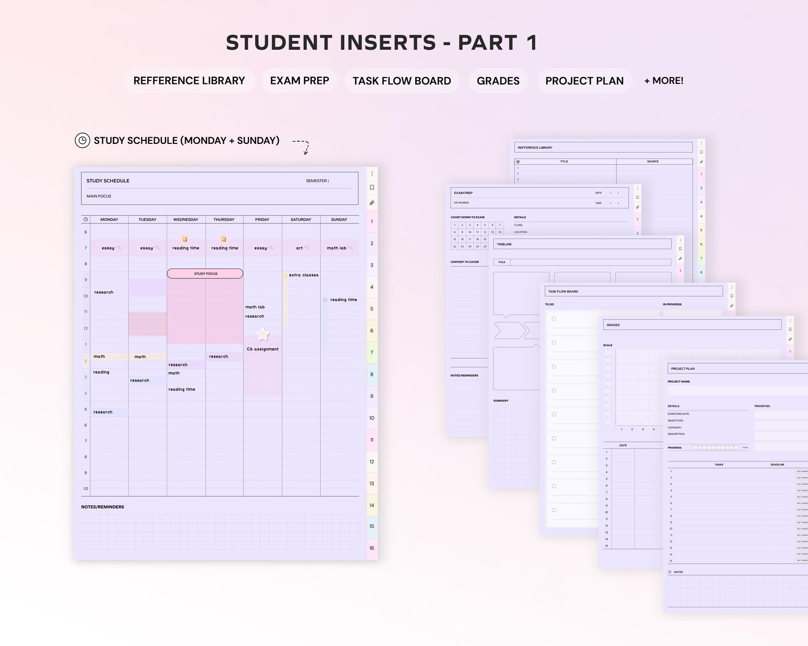 Student Digital Goodnotes Notebook Minimalist Notepaper Hyperlinked ...