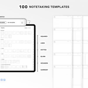 Student Digital Notebook, Minimalist Note Paper Hyperlinked Notetaking ...