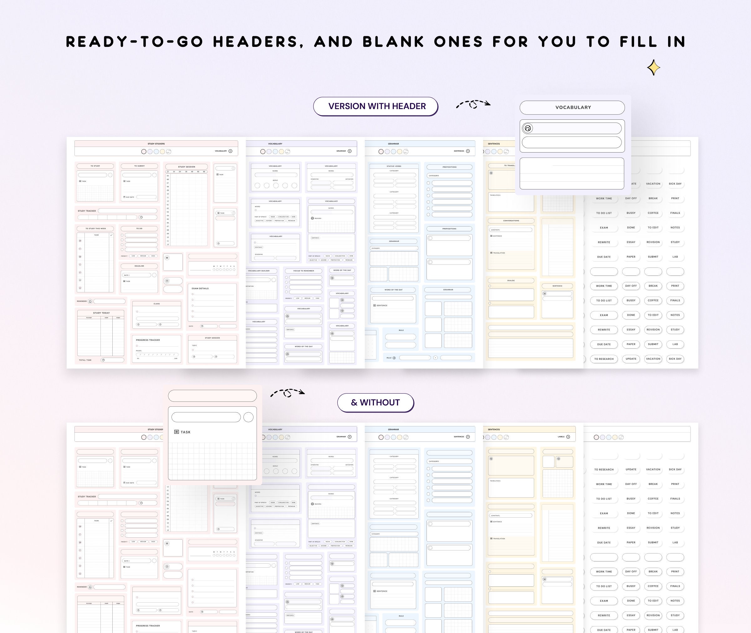Study Digital Stickers for Goodnotes Language Learning Sticker - Etsy