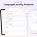 Language Learning Notebook Planner Learn Grammar Vocabulary Digital ...
