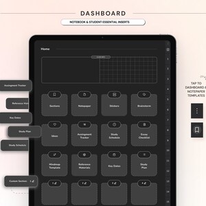 Student Digital Notebook Dark Mode Hyperlinked Notetaking - Etsy