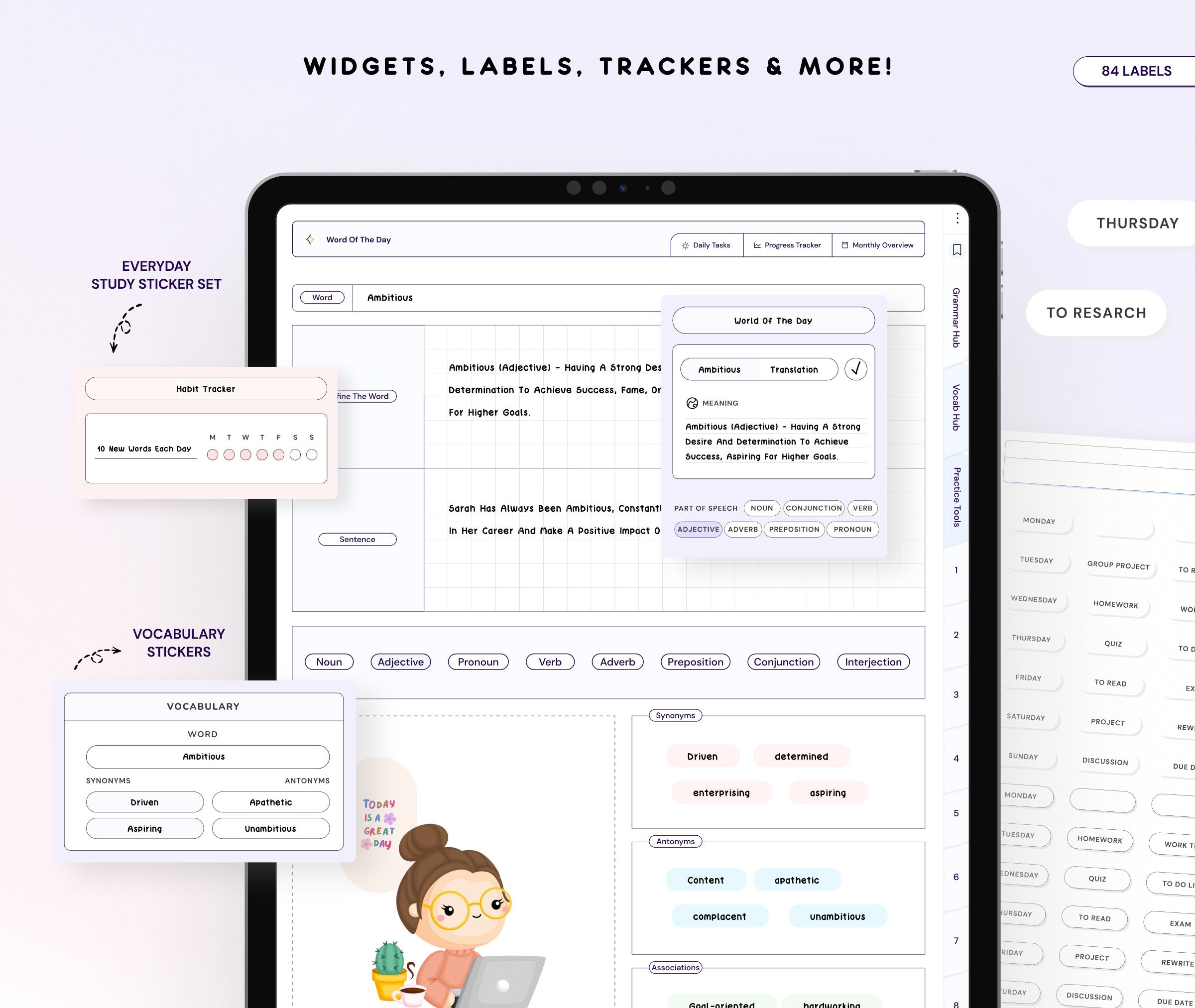 Study Digital Stickers for Goodnotes Language Learning Sticker - Etsy