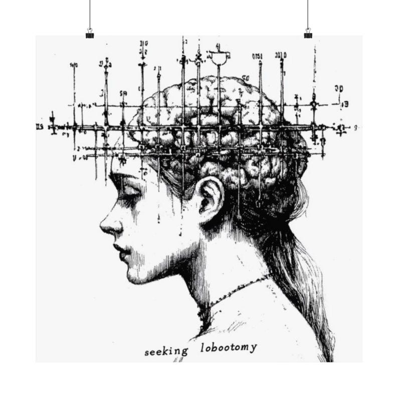 Seeking Lobotomy Poster by Emmkatyart - Etsy