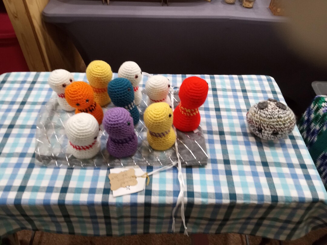 Crocheted Bowling Set - Etsy