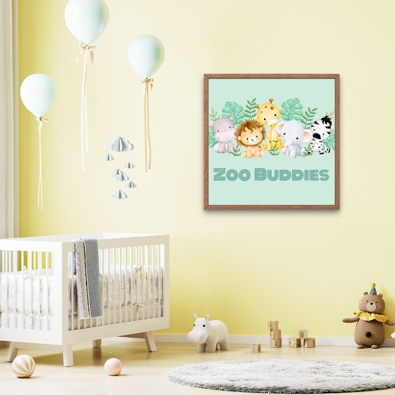 Zoo Buddies Digital Wall Art Kids Collection Printable - Etsy