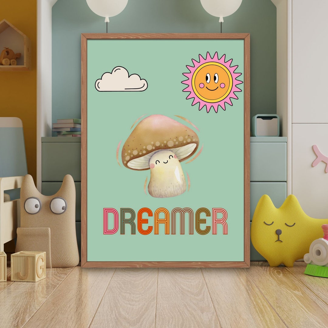 Dreamer Mushroom Digital Wall Art, Mushroom/gnomes Collection Printable ...