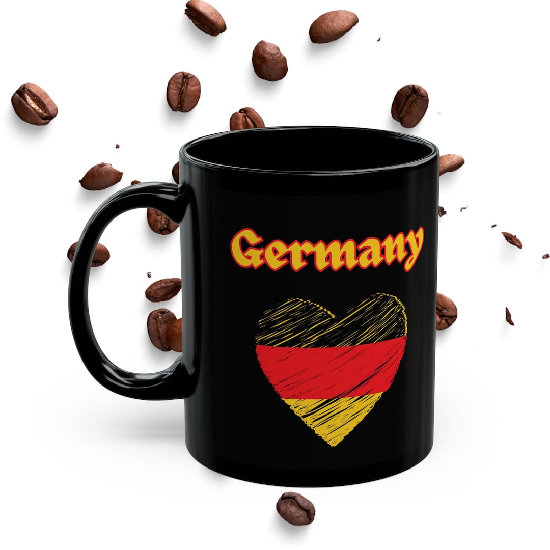 Germany Flag Black Mug, Germany Design Coffee Cup, Travel Souvenir Gift ...