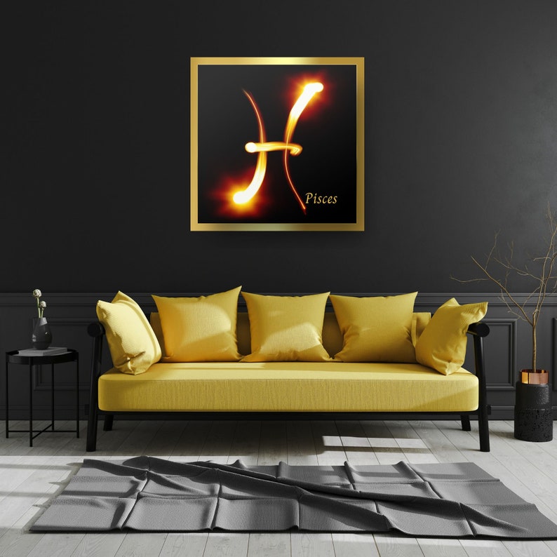 Pisces Zodiac Symbol Digital Wall Art, Spiritual Collection Printable ...