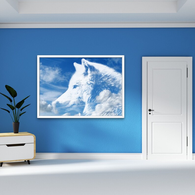 Surreal Sky Wolf Digital Wall Art Part of the Surrealism Collection ...