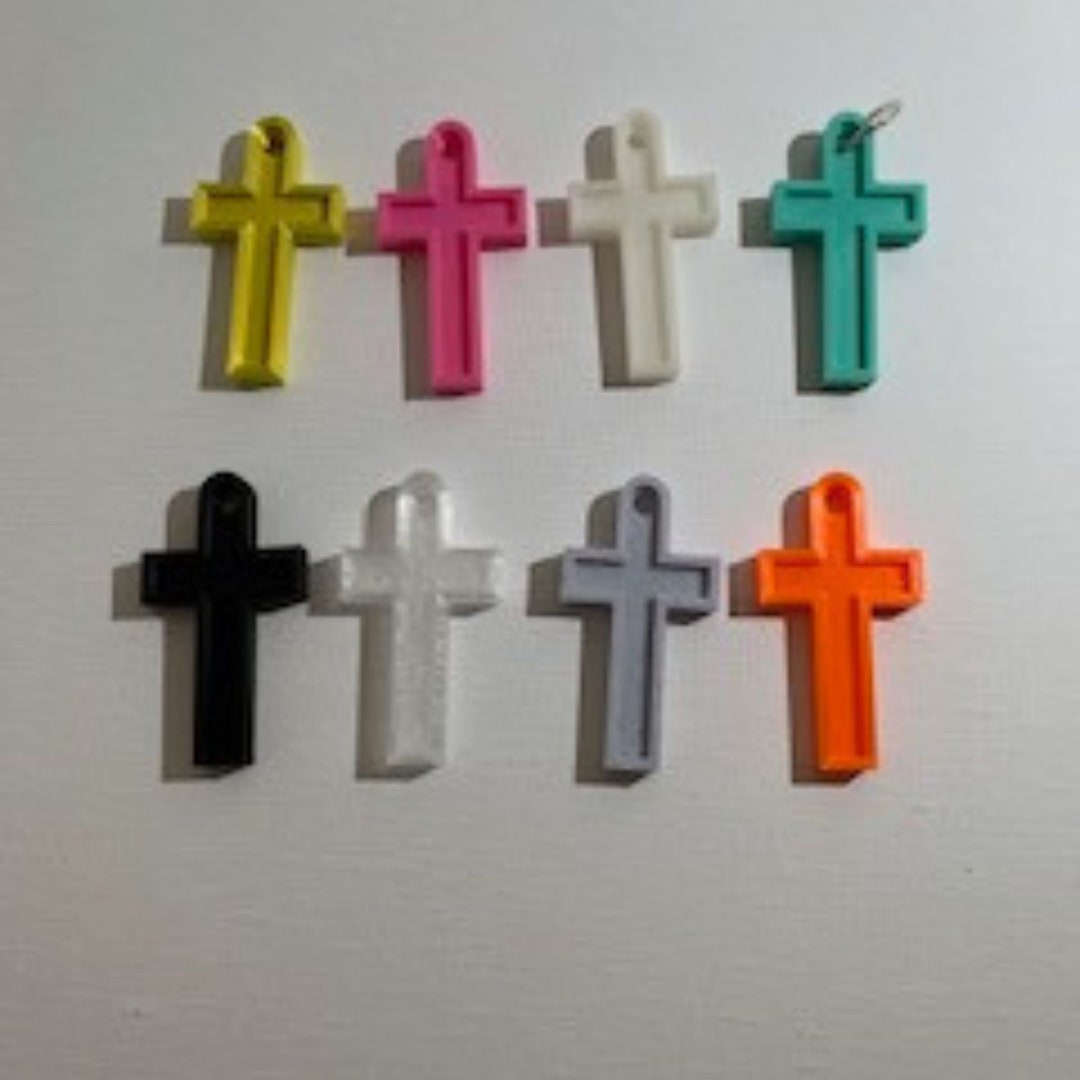 3D Printed Cross Pendant, 3D Print Gifts Collection, 3d Cross, 3D Charm ...
