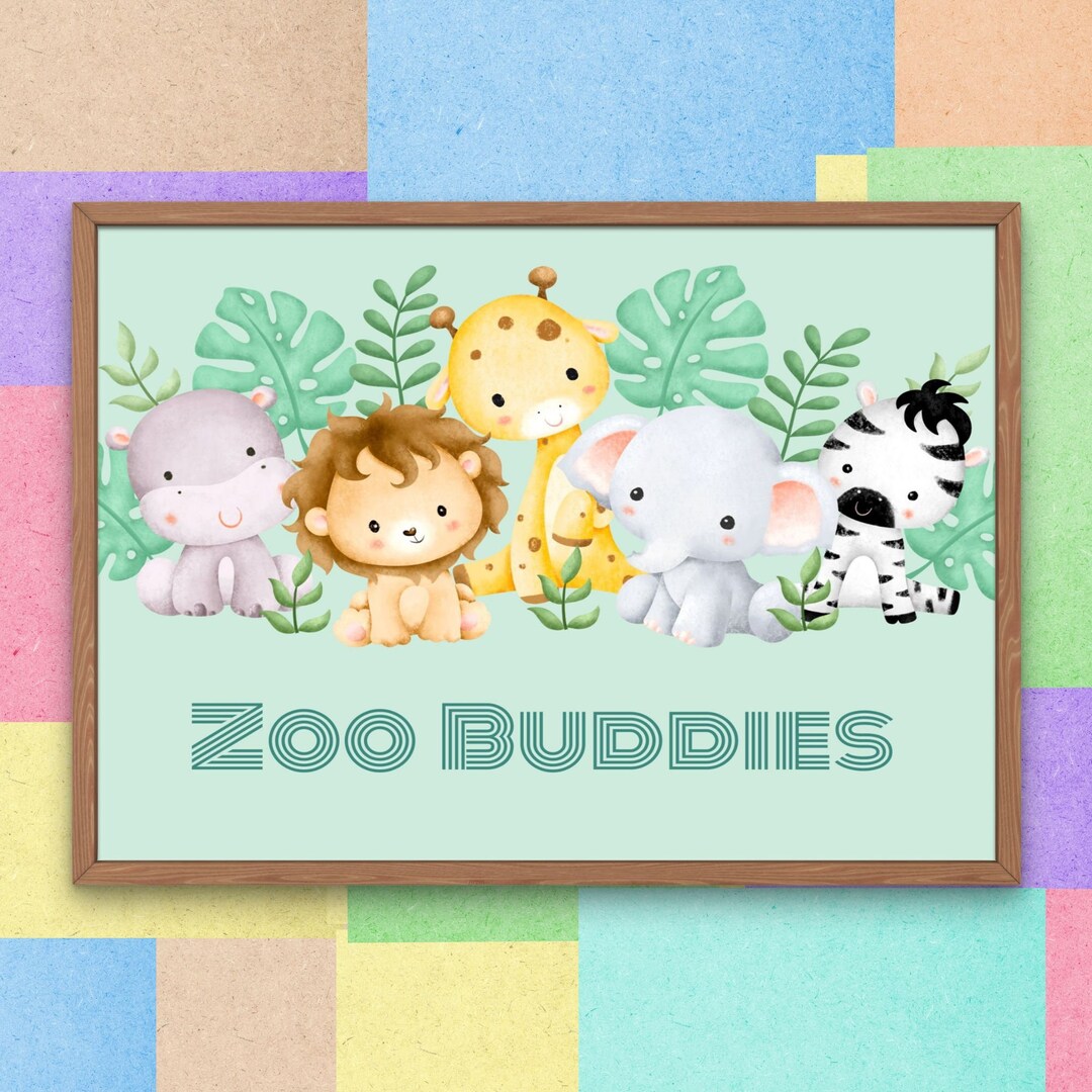 Zoo Buddies Digital Wall Art Kids Collection Printable - Etsy