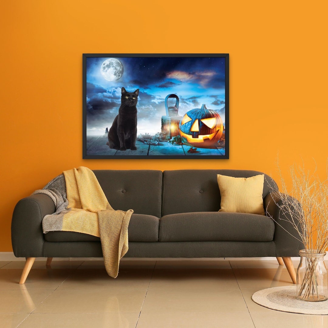 Spooky Adventure Cat Digital Wall Art, Seasonal/holiday Collection ...