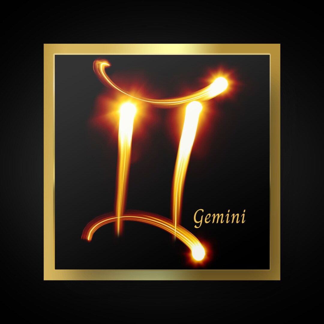 Gemini Zodiac Symbol Digital Wall Art, Spiritual Collection Printable ...