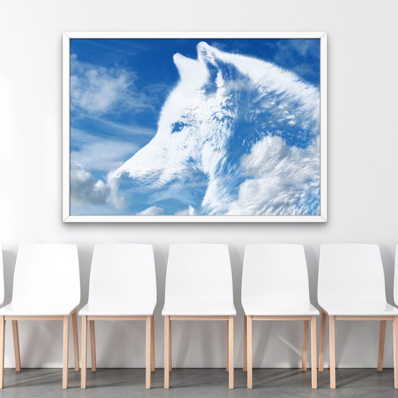 Surreal Sky Wolf Digital Wall Art Part of the Surrealism - Etsy