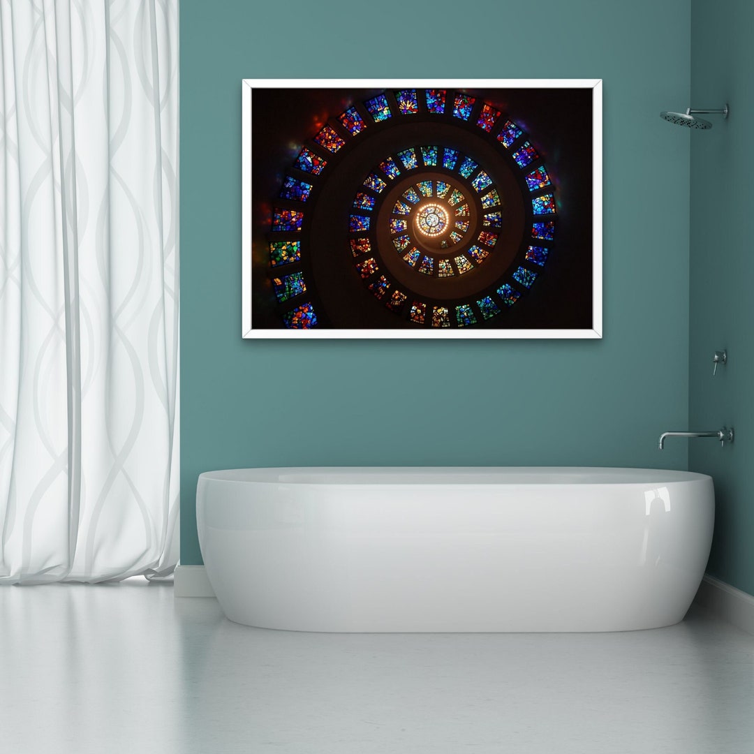 Spiral Stained Glass Window Digital Wall Art Part of the - Etsy