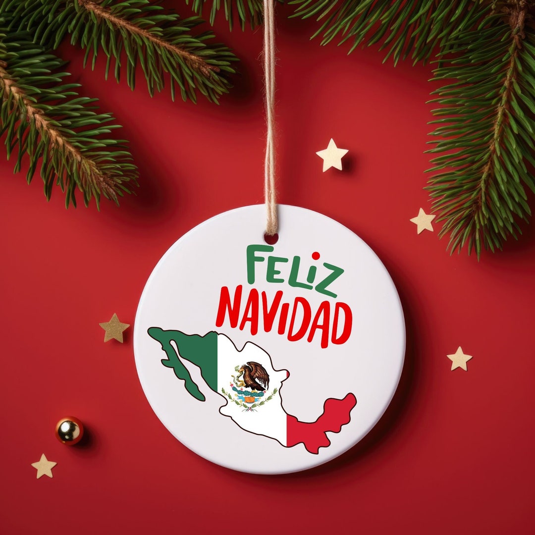 Feliz Navidad Mexico Ceramic Ornament, Holiday/season Collection - Etsy