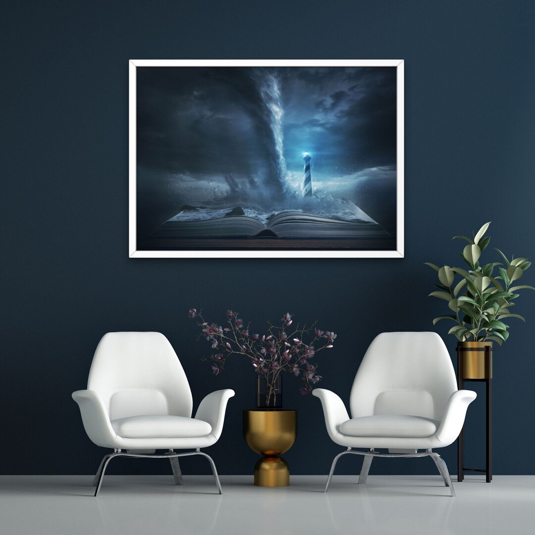 Surreal Book Storm Digital Wall Art - Part of the Surrealism Collection ...