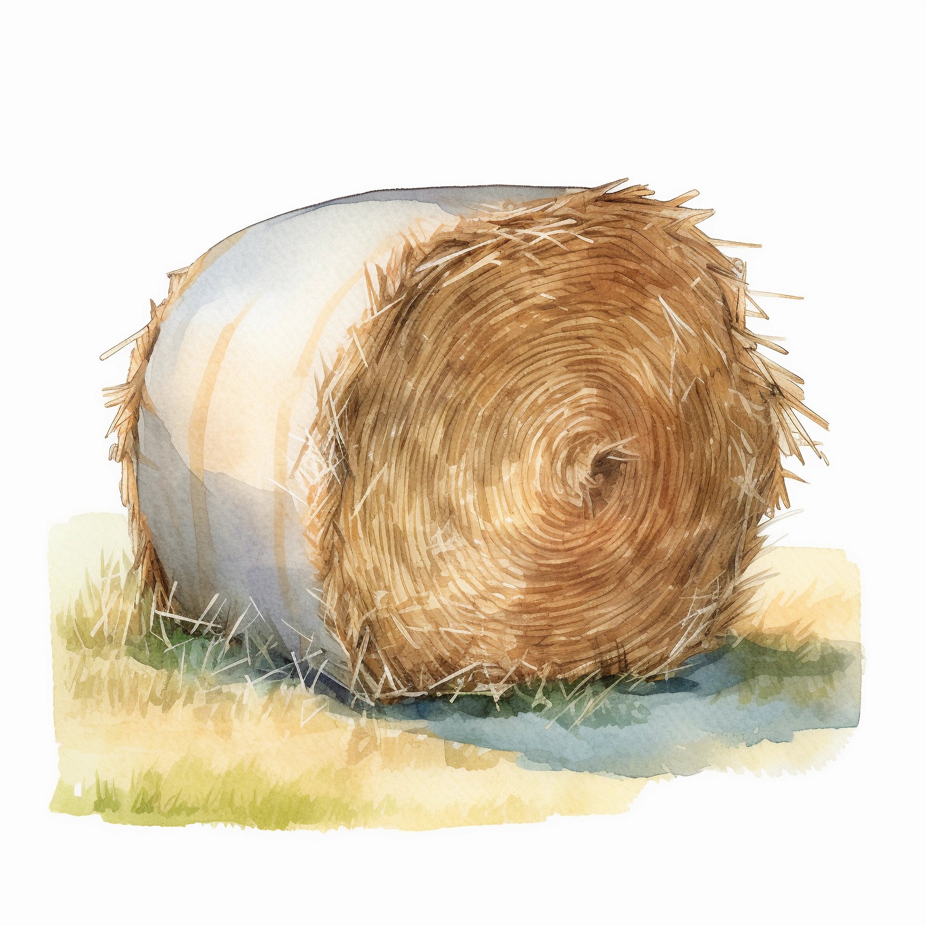 Hay Bale Clipart Hay Bales Watercolor Clipart Afbeelding Door Nastine