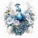 Floral Peacock Clipart, 10 High Quality Jpgs, Nursery Art, Card Making ...