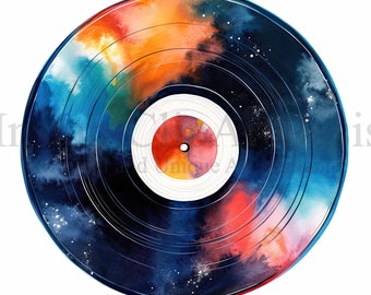 Vinyl Record Clipart 5 High Quality Jpgs Digital Download Mixed Media ...