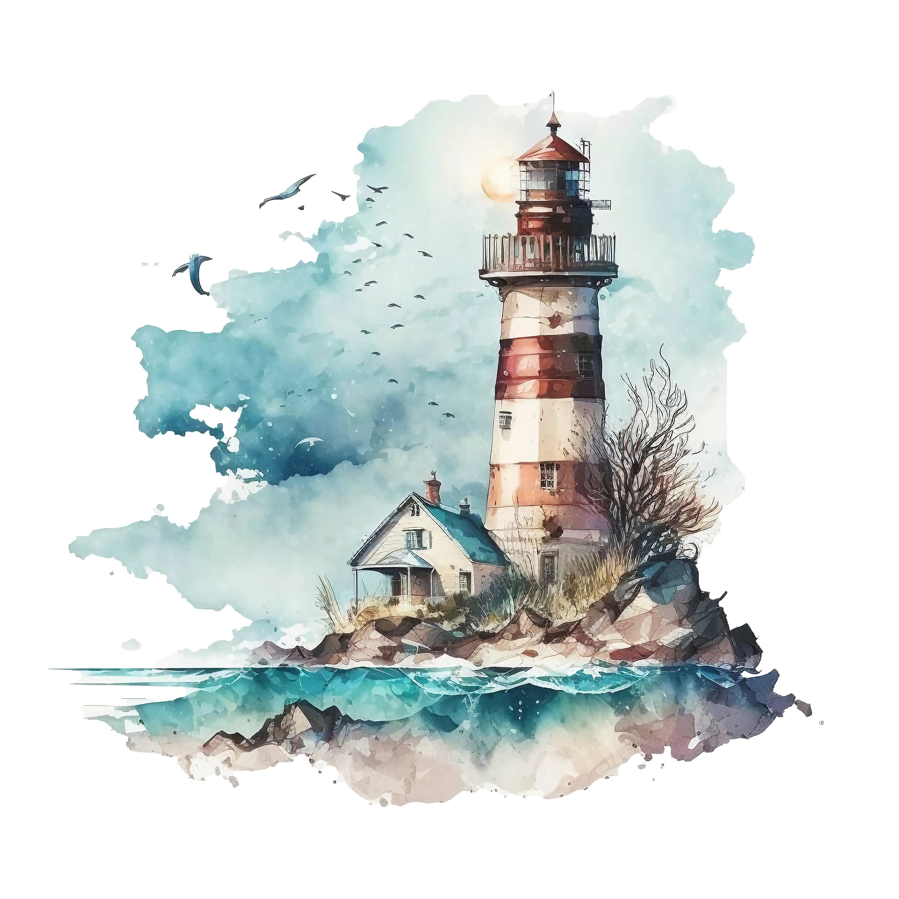 Lighthouse Clipart 10 High Quality Pngs Transparent - Etsy Australia