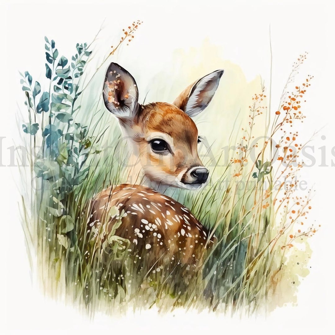 Clipart faon, 10 fichiers JPG de haute qualité, oeuvre d'art pour ...