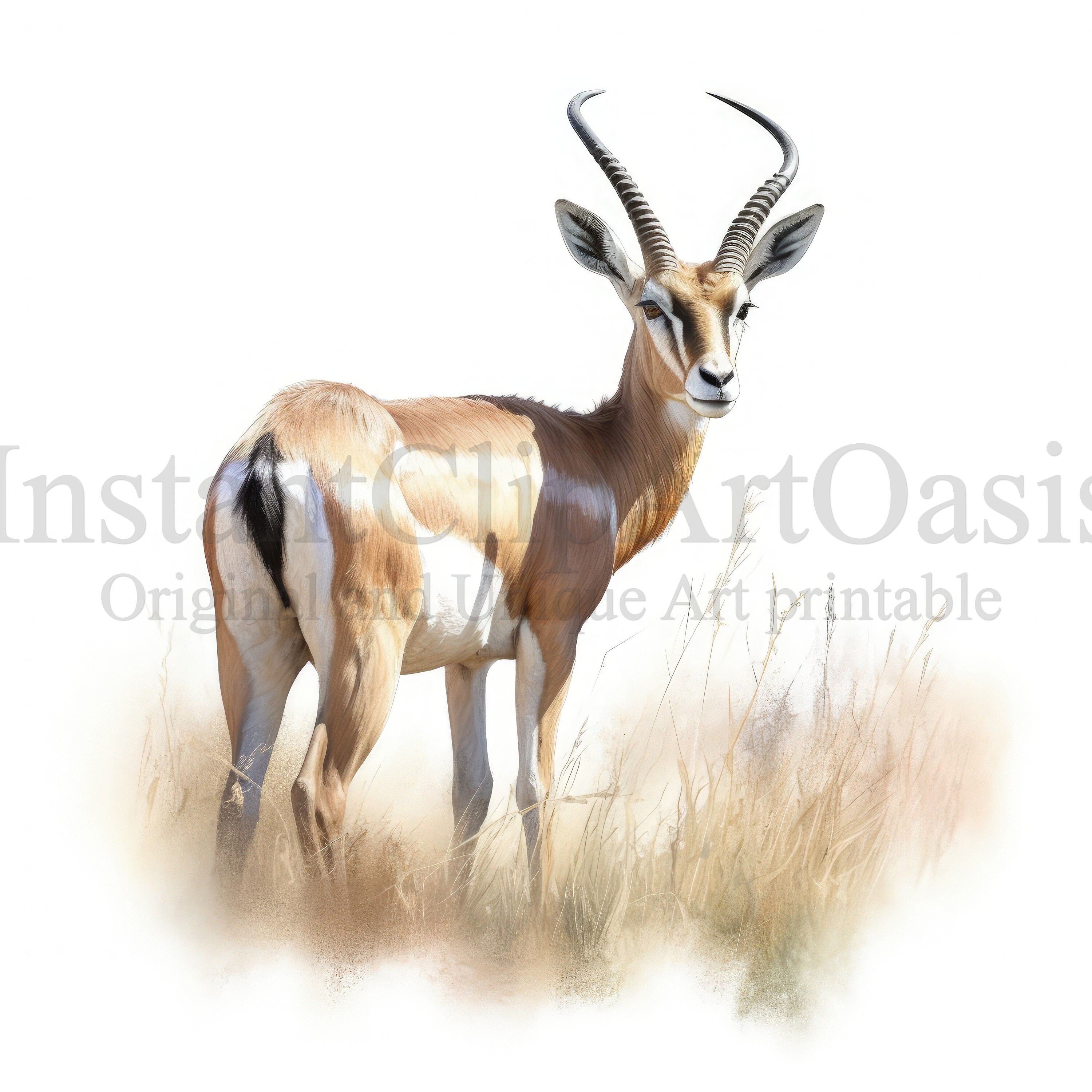 Grant's Gazelle Clipart, 6 High Quality Jpgs, Instant Digital Download ...