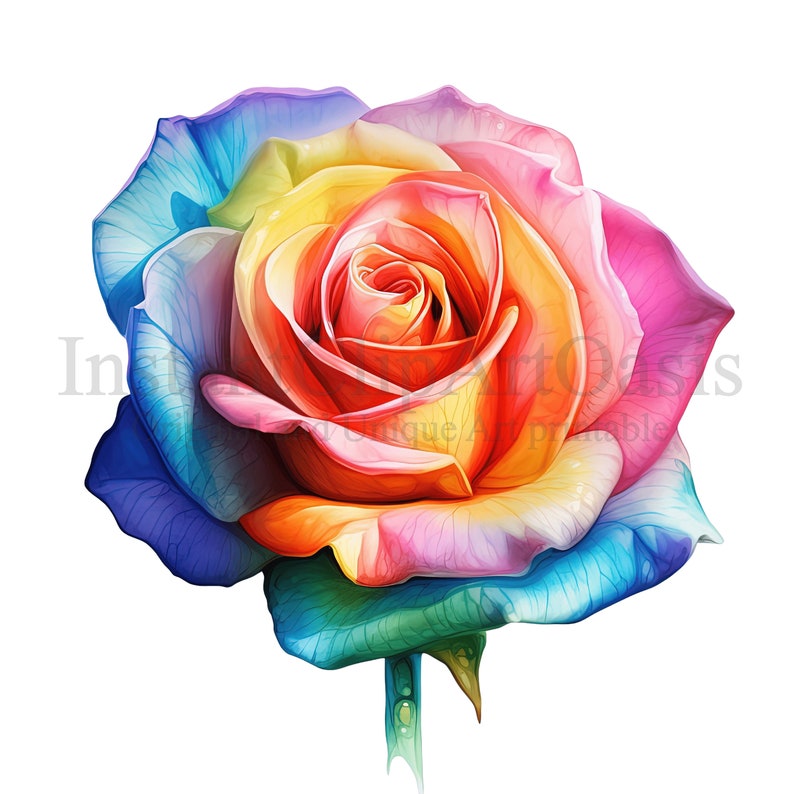 Rainbow Roses Clipart - 10 High Quality Pngs, Botanical Clipart ...