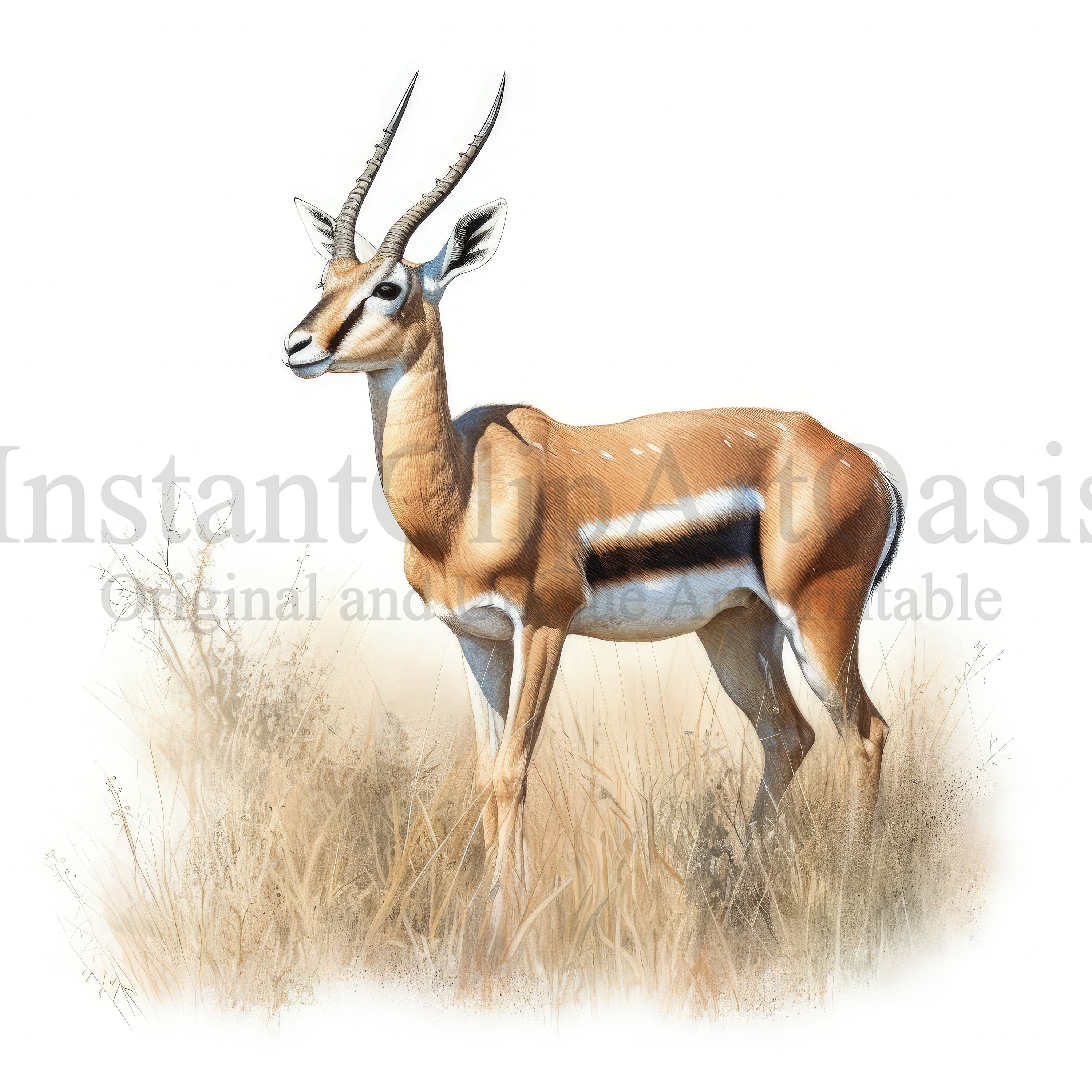 Thomson Gazelle Clipart, 7 High Quality Jpgs, Instant Digital Download ...