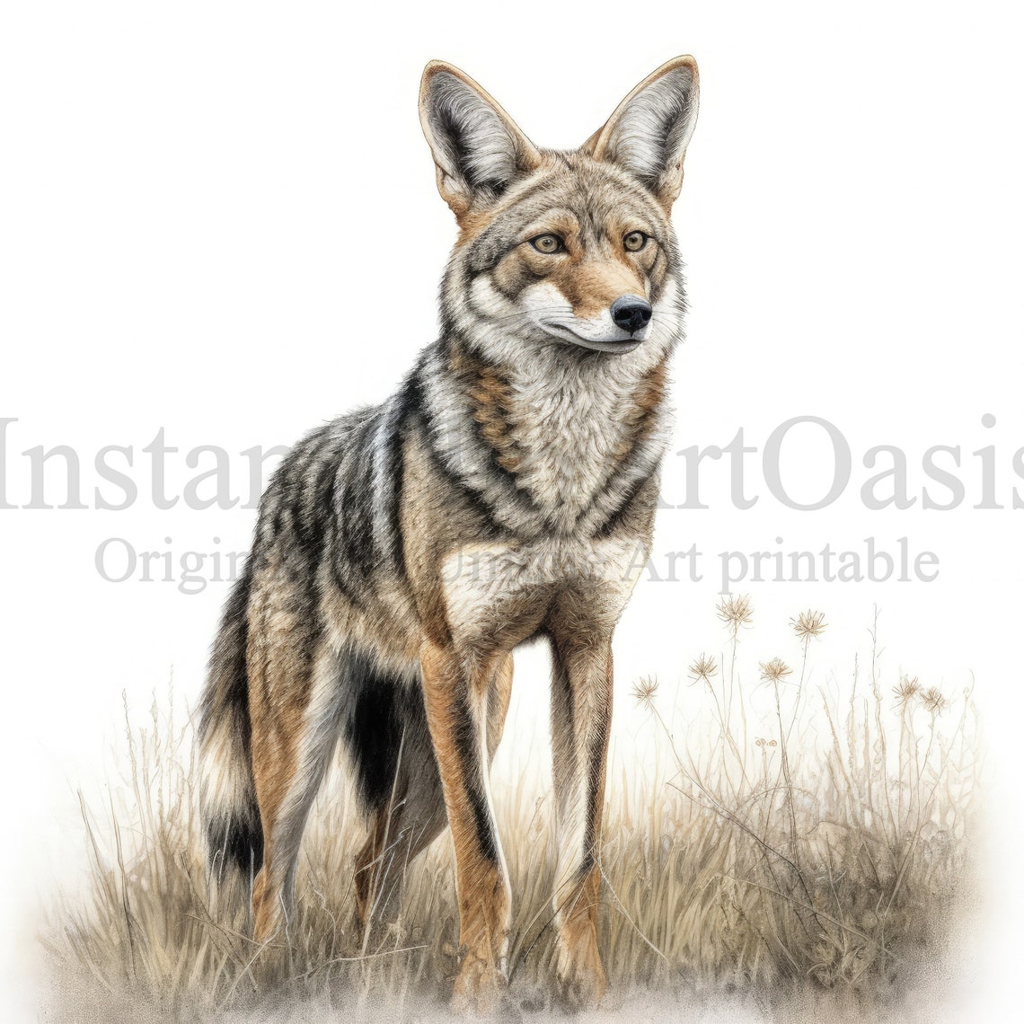 Black-backed Jackal Clipart, 7 High Quality Jpgs, Instant Digital ...