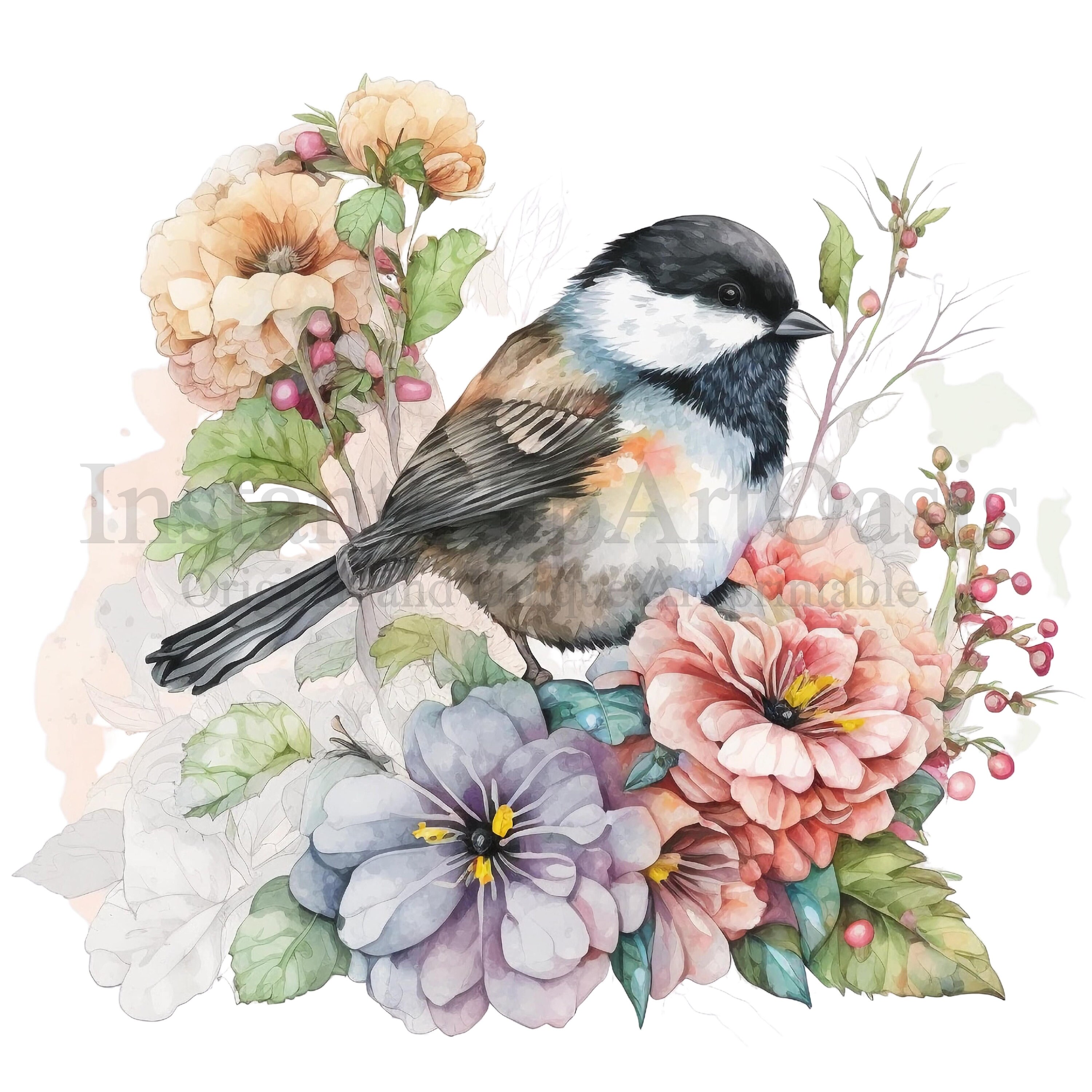 Chickadee Clipart, 10 High Quality Pngs, Nursery Art, Digital Download ...