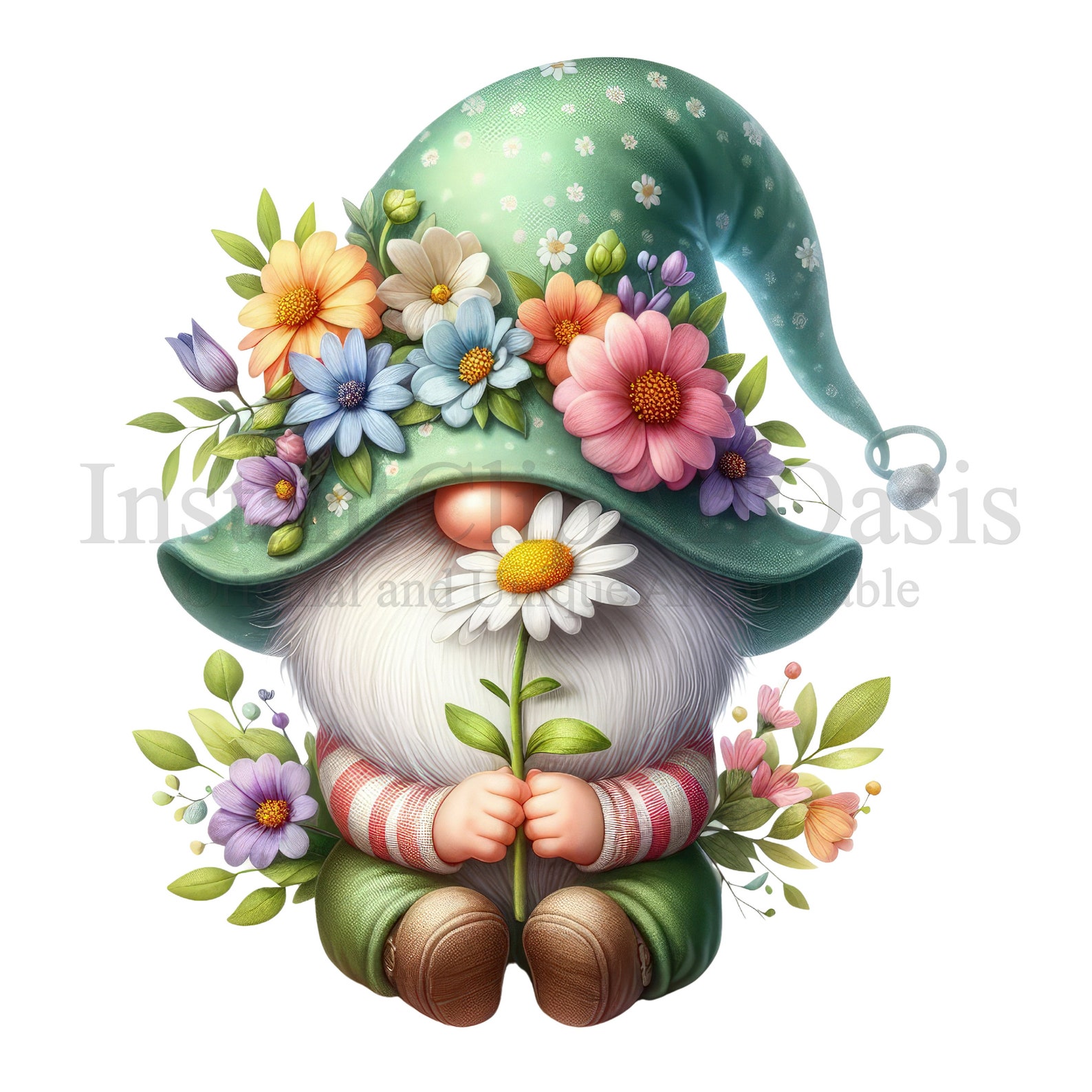 Spring Gnomes Clipart, 10 High Quality Pngs, Nursery Art, Digital ...