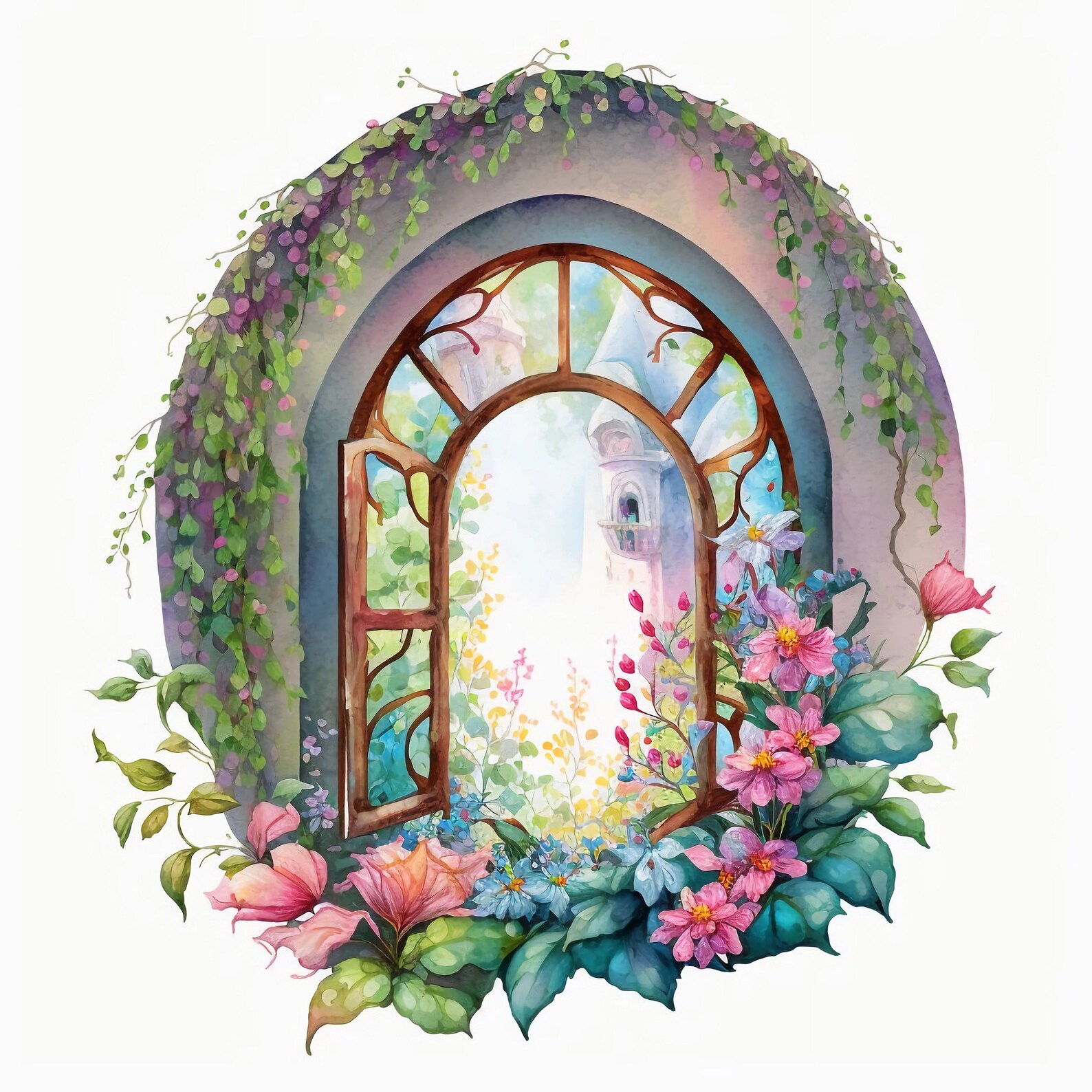 Fairy Windows Clipart, 10 High Quality Jpgs, Nursery Art, Digital ...