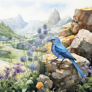 Spring Blue Bird Clipart, 10 High Quality Jpgs, Nursery Art, Instant ...