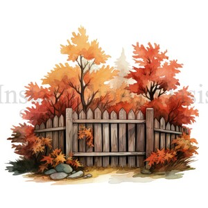 Autumn Fences Clipart, 10 High Quality Jpgs, Nursery Art, Instant ...