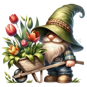 Garden Gnomes Clipart, 11 High Quality Pngs, Nursery Art, Digital ...