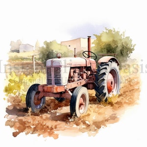 Old Tractor Clipart, 10 High Quality Jpgs, Nursery Art, Digital ...