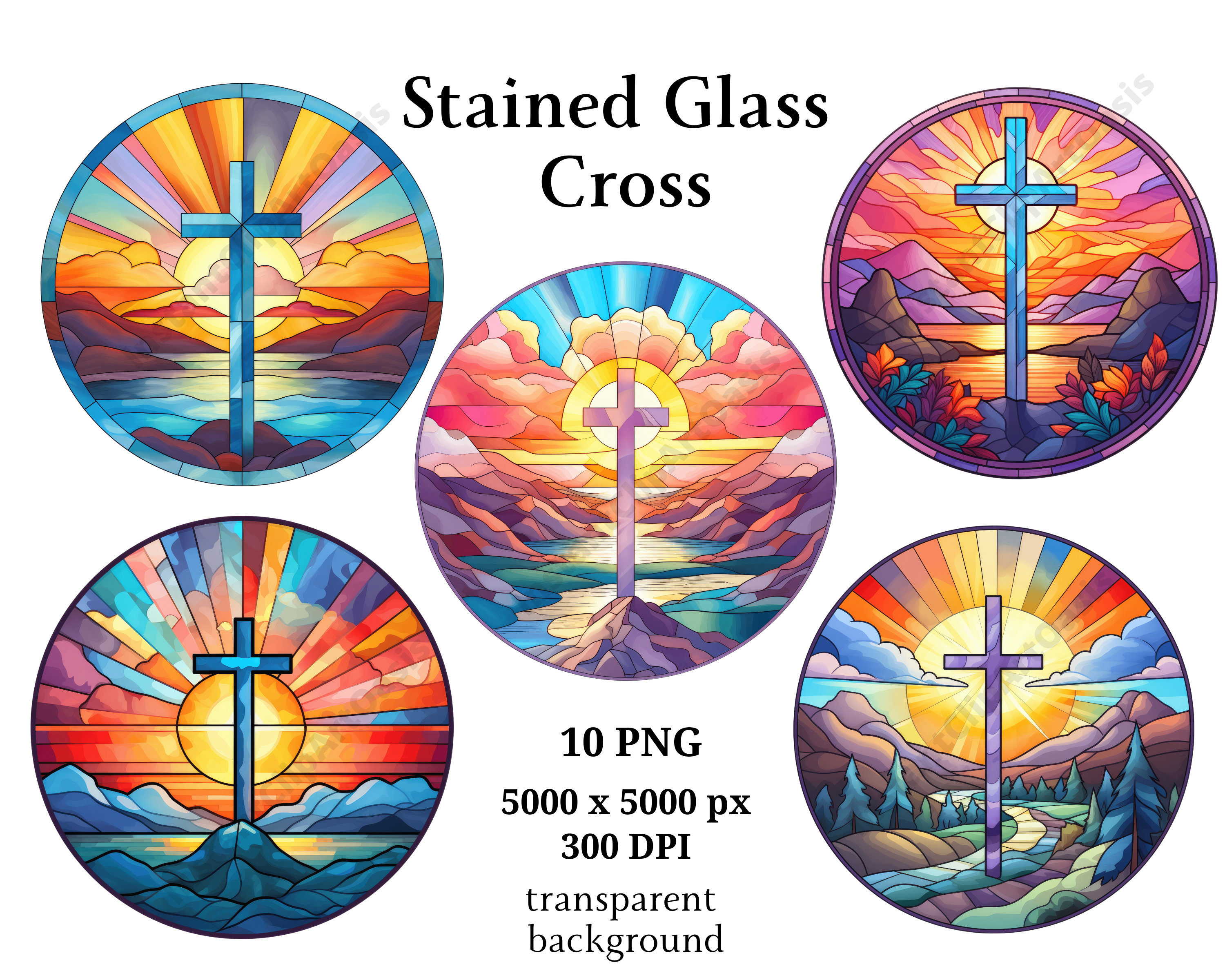 Stained Glass Cross Clip Art