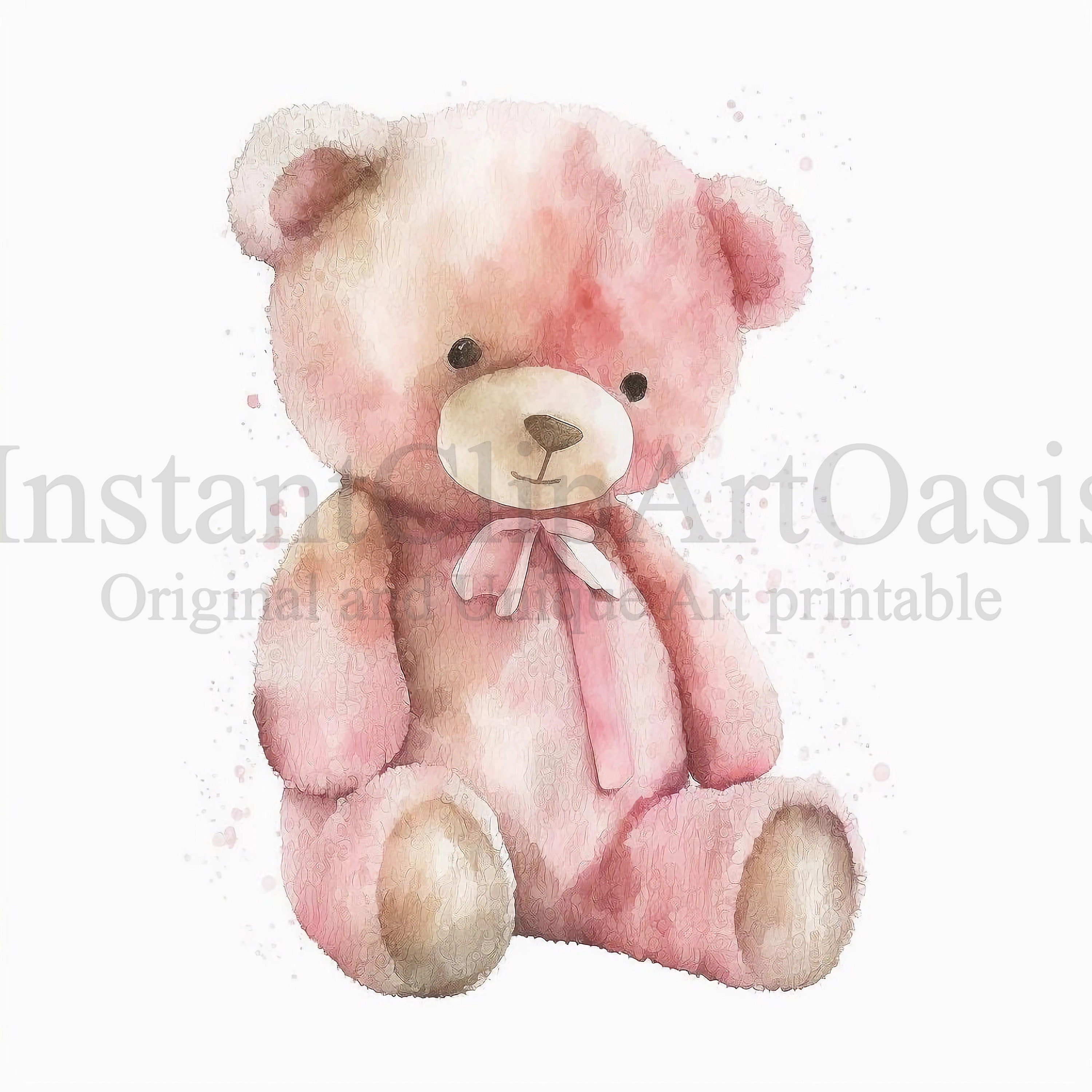 Pink Teddy Bear Art
