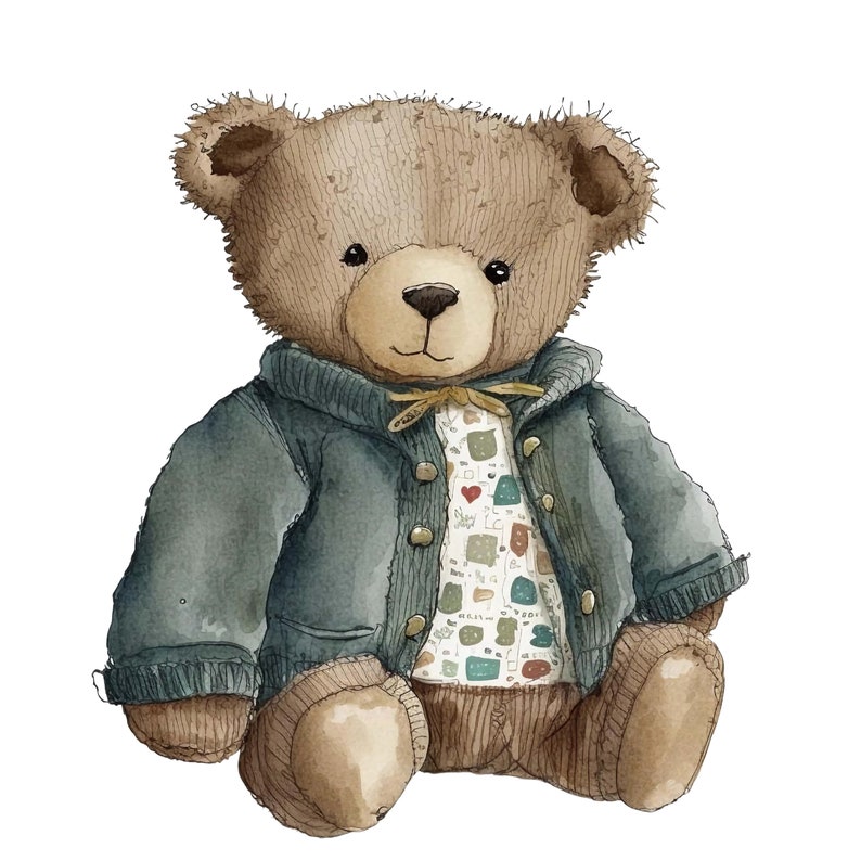 Teddy Bear Clipart 10 High Quality Pngs Nursery Art Instant - Etsy