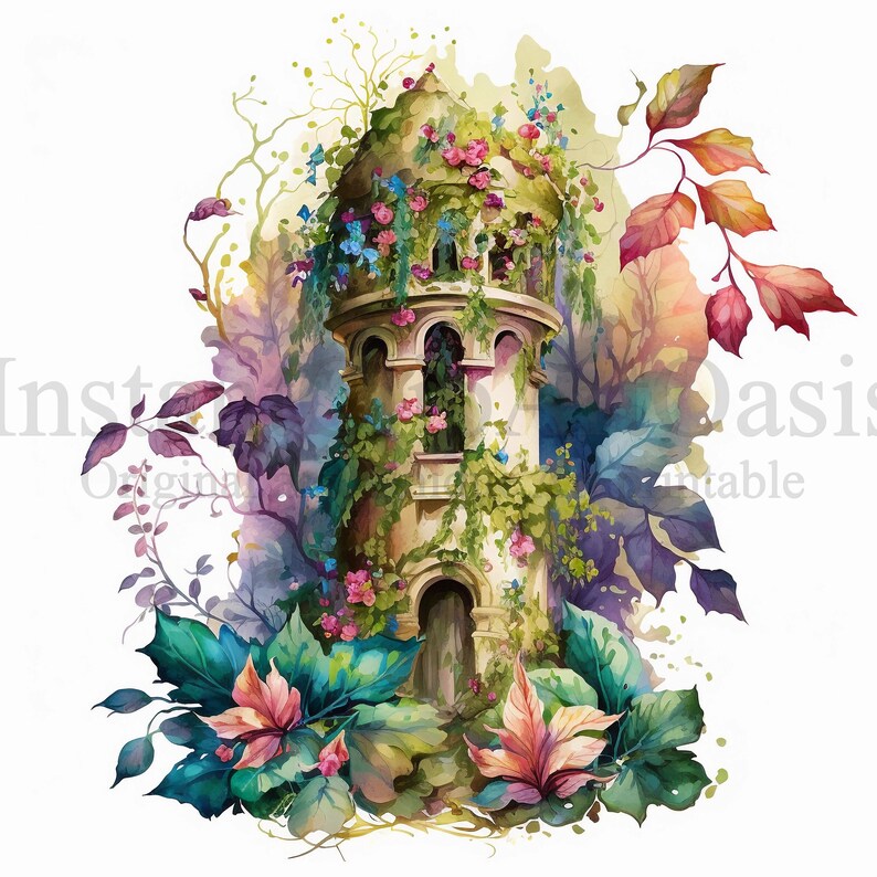 Fairy Towers Clipart, 10 High Quality Jpgs, Nursery Art, Digital ...