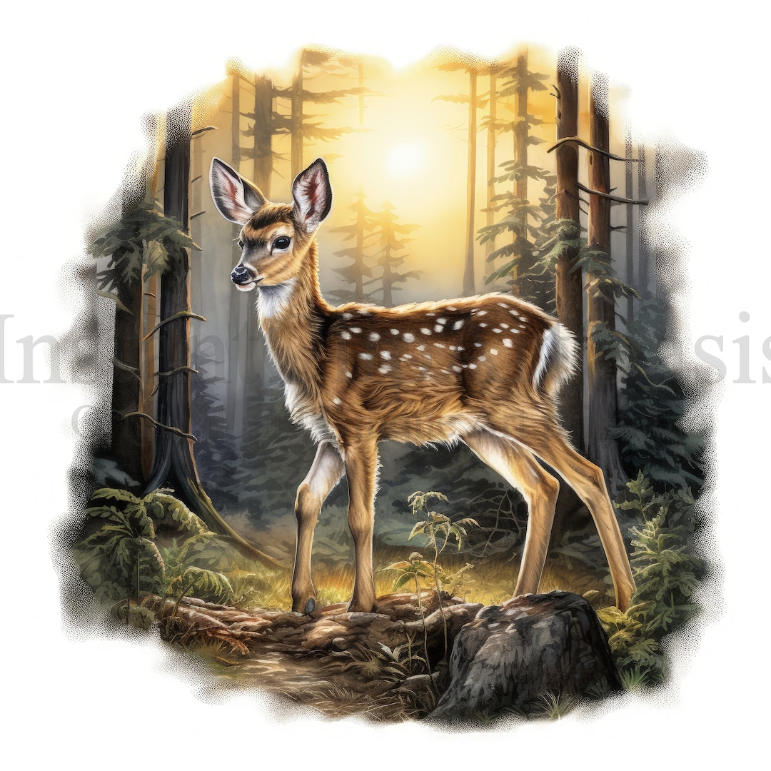 Forest Fawn Clipart, 10 High Quality Jpgs | Card Making, Fawn Print ...