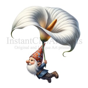Flying Gnomes Clipart, 10 High Quality Pngs, Digital Download, Card ...