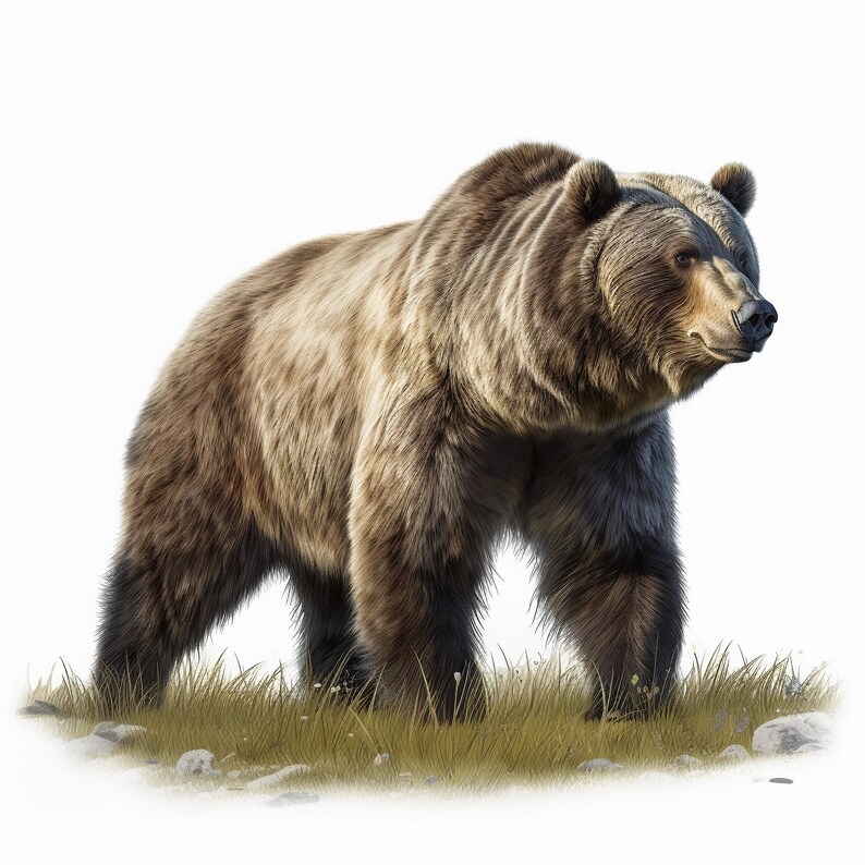 Grizzly Bear Clipart 10 High Quality Jpgs Nursery Art Card - Etsy
