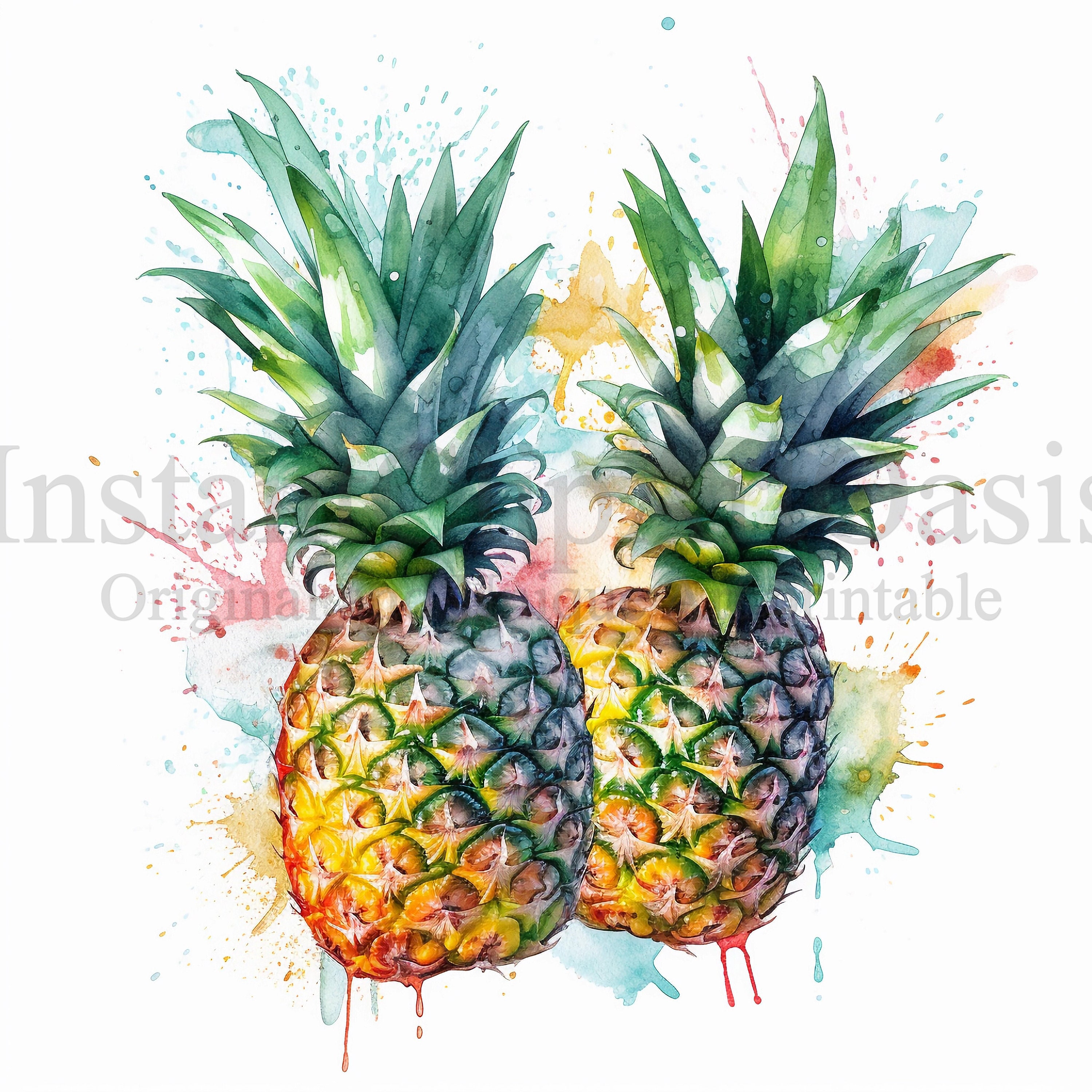 Pineapple Watercolor Painting