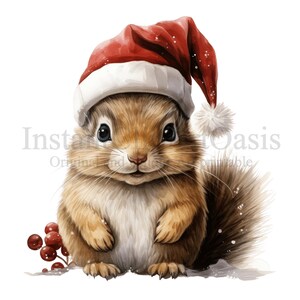 Christmas Squirrell Clipart, 10 High Quality Pngs, Christmas Clipart ...