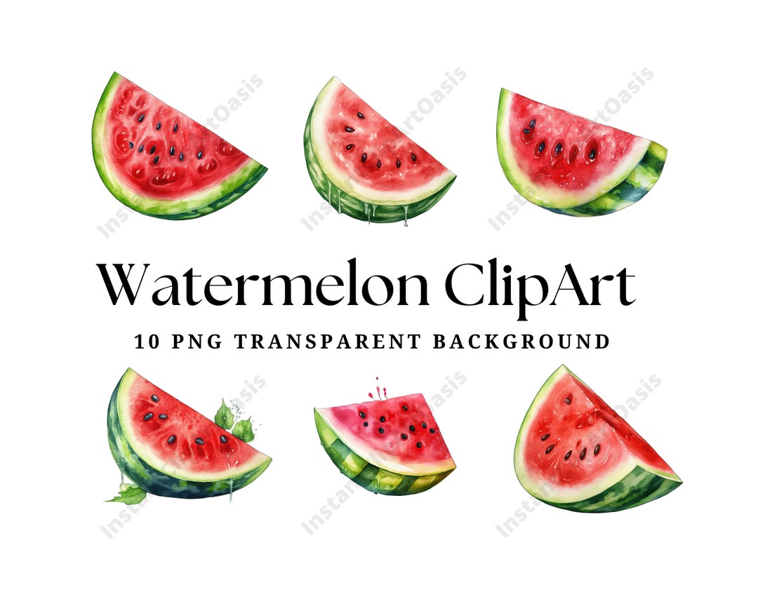 Watermelon Clipart, 10 High Quality Pngs, Nursery Art | Clip Art, Card ...