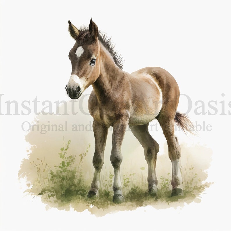 Foal Clipart, 10 High Quality Jpgs, Nursery Art, Instant Digital ...