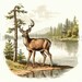 Vintage Deers Clipart, 10 High Quality Jpgs, Digital Download, Vintage ...